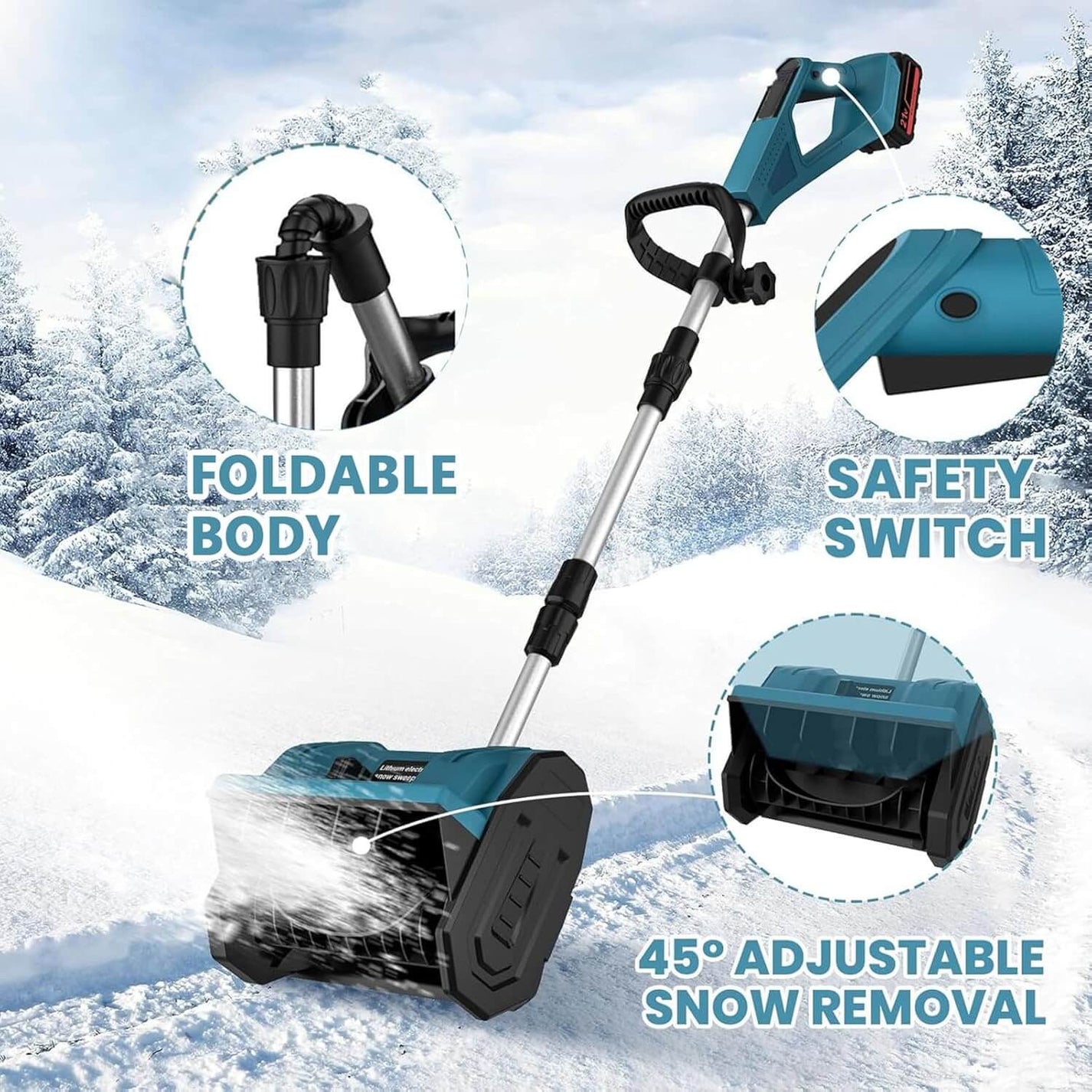12 inches Cordless Snow Shovel with 2 Batteries – itoolmax