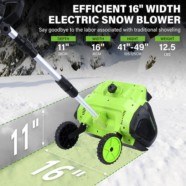 16 inches Electric Snow Shovel Plus with 2 Batteries – itoolmax