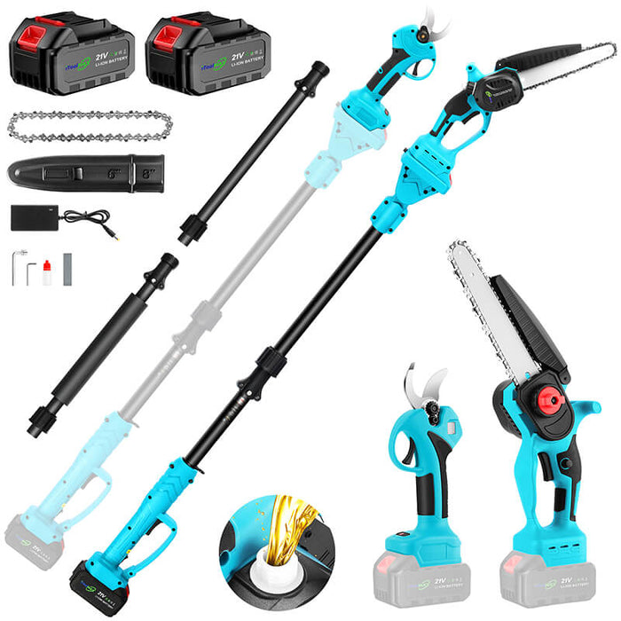 4 in 1 Cordless Pole Pruning Shears / 8ft Extension Pole - iToolMax ...
