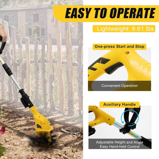 Cordless Tiller Electric Cultivator | Battery Powered Rototillers ...