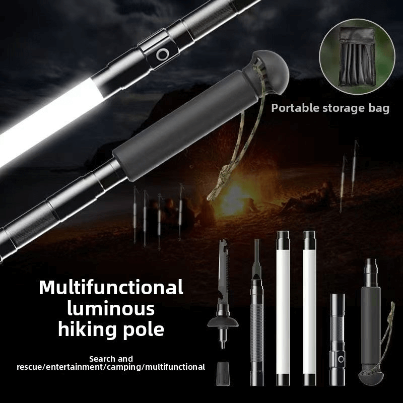 Illuminated Hiking Stick 2026 | LED Light & Survival Tools – itoolmax