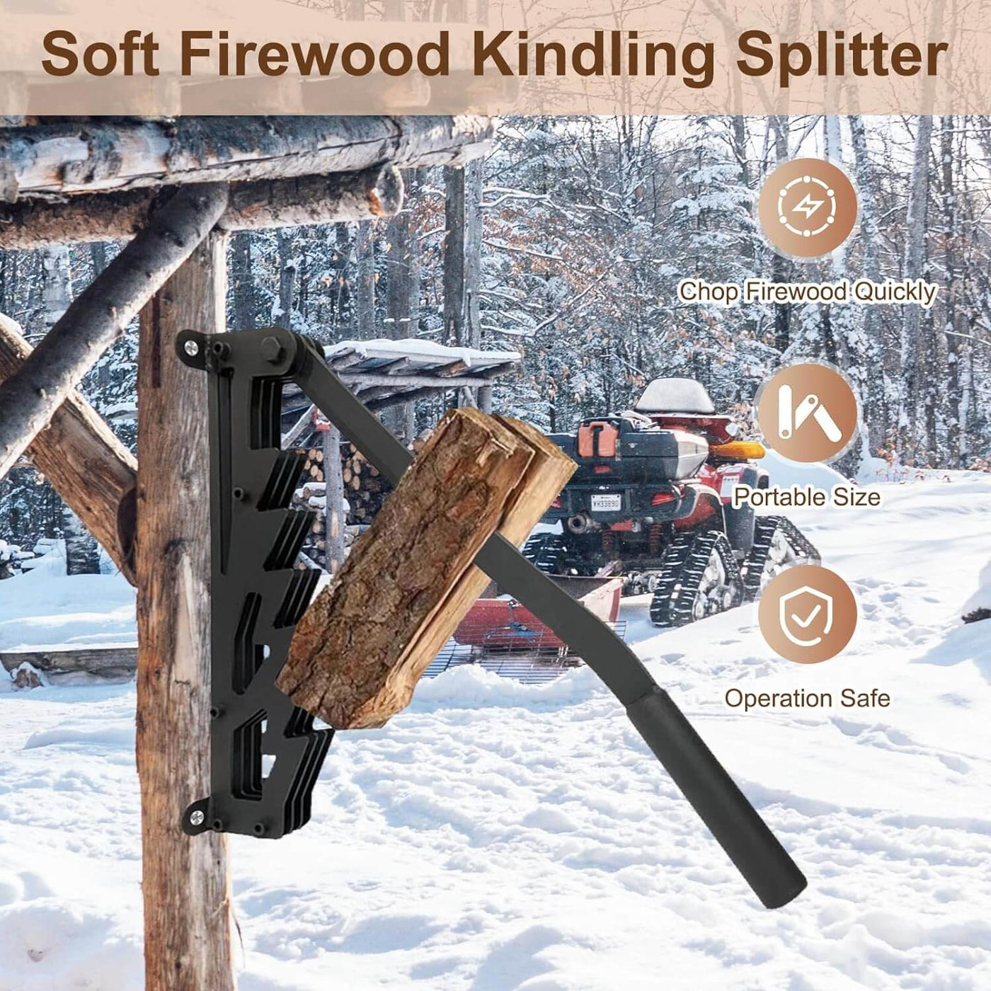 180° Wall Mounted Wood Splitter Firewood Kindling - iToolMax – itoolmax